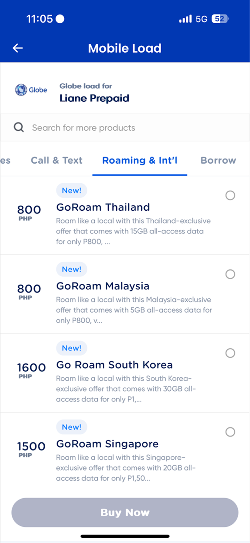 Access Globe's GoRoam and Roam Surf4All via GCash for Prepaid and TM ...