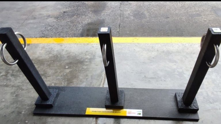 Shell Philippines Recycles 3 Tons of Plastic into Bike Racks
