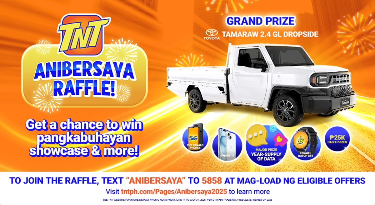 Win a Toyota Tamaraw, iPhones, and More in TNT's Annibersaya Raffle!