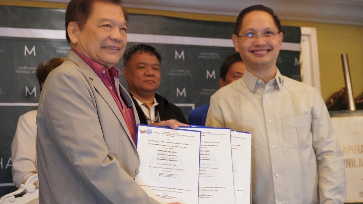 The Manila Hotel Partners with TESDA to Boost Hospitality Training